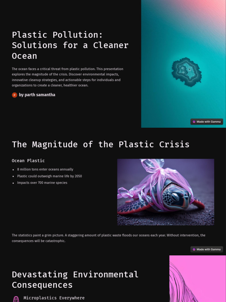 Plastic Pollution Solutions For A Cleaner Ocean | PDF