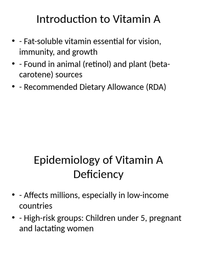 Introduction To Vitamin A | PDF