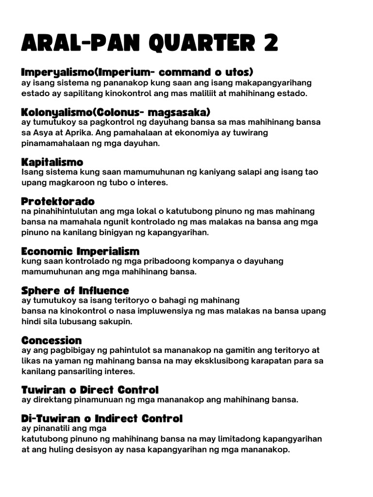 Aral Pan Quarter 2 | PDF