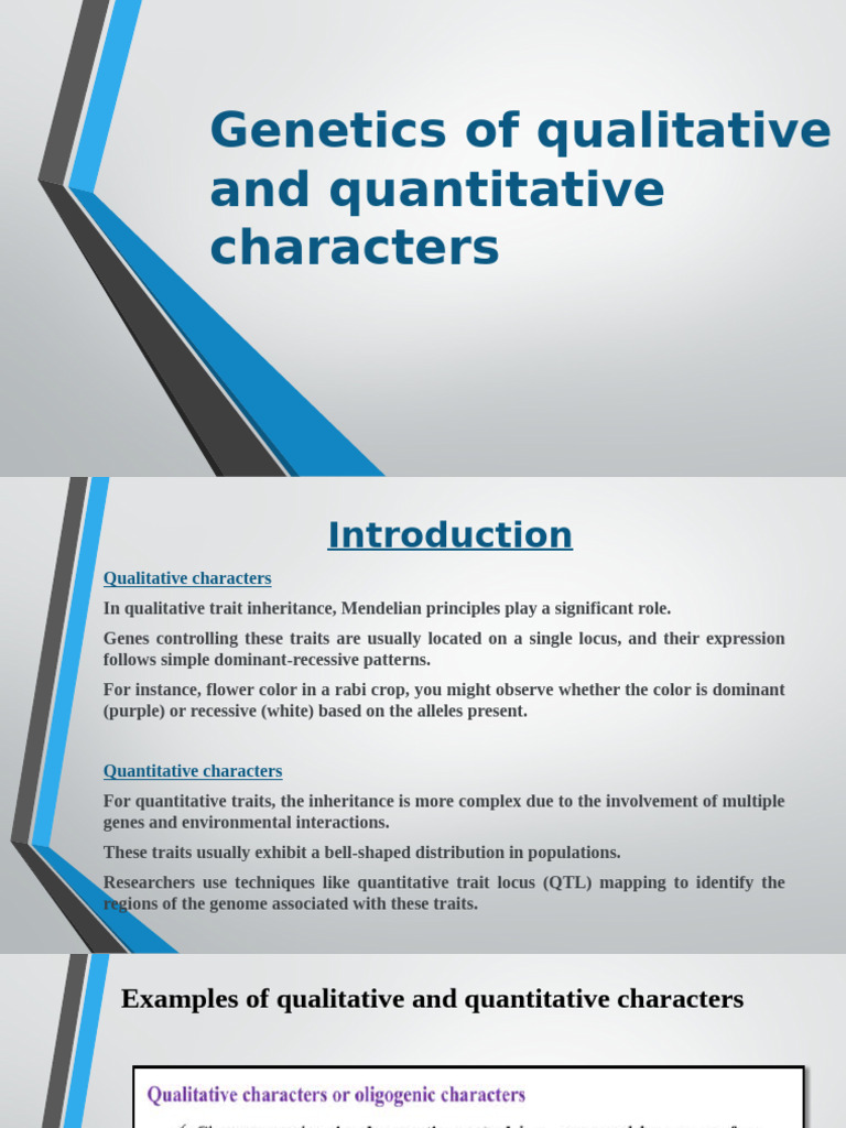 Qualitative and Quantitative | PDF | Dominance (Genetics) | Quantitative Trait Locus
