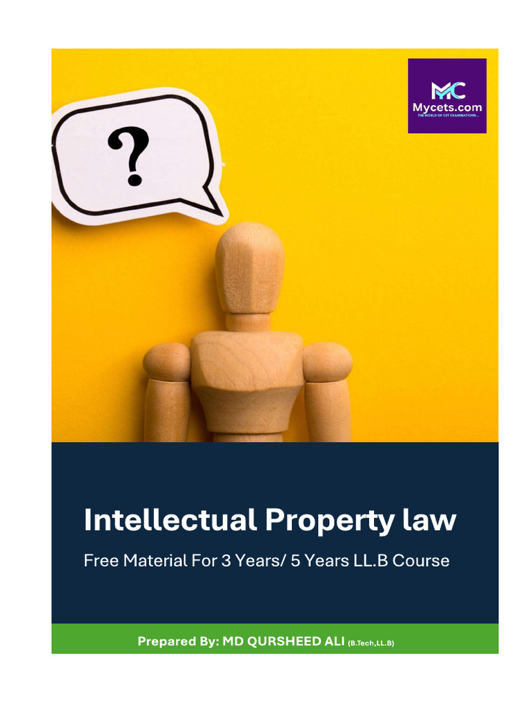 Intellectual Property Law Osmania University LLB Notes OU LLB Semester ...