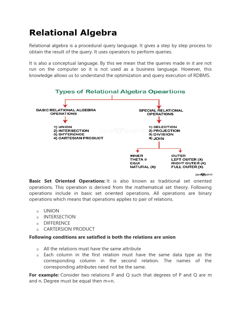 Relational Algebra-Dbms | PDF | Relational Model | Mathematical Logic