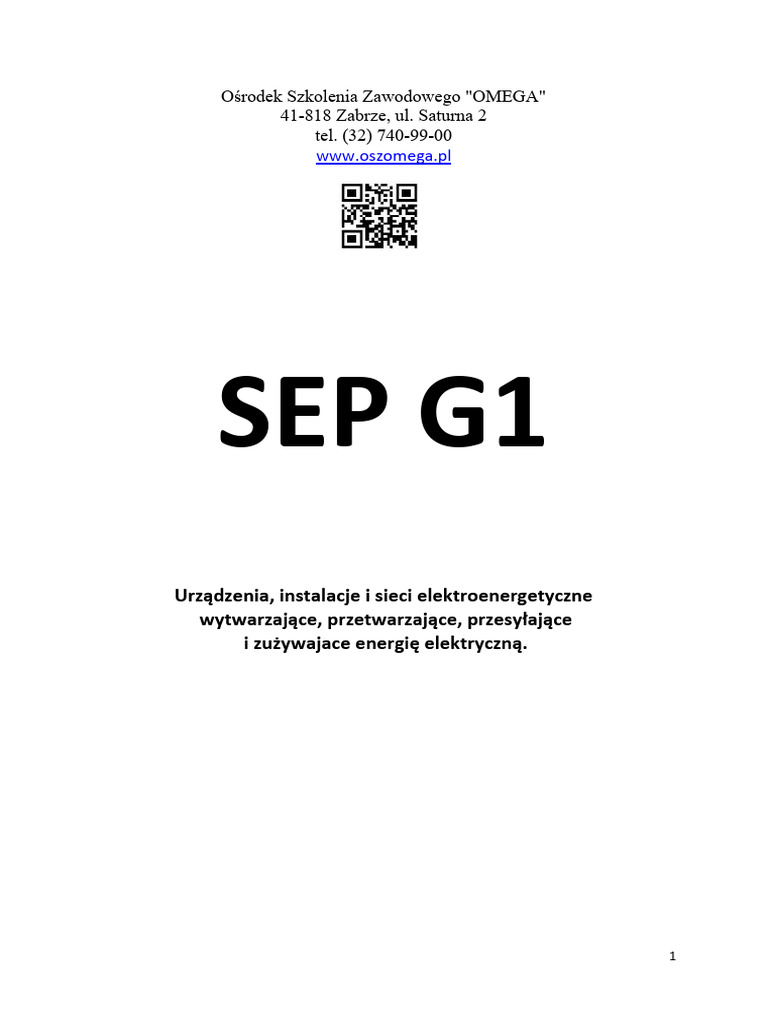 Materialy Szkoleniowe SEP G1 Z Ustawa | PDF