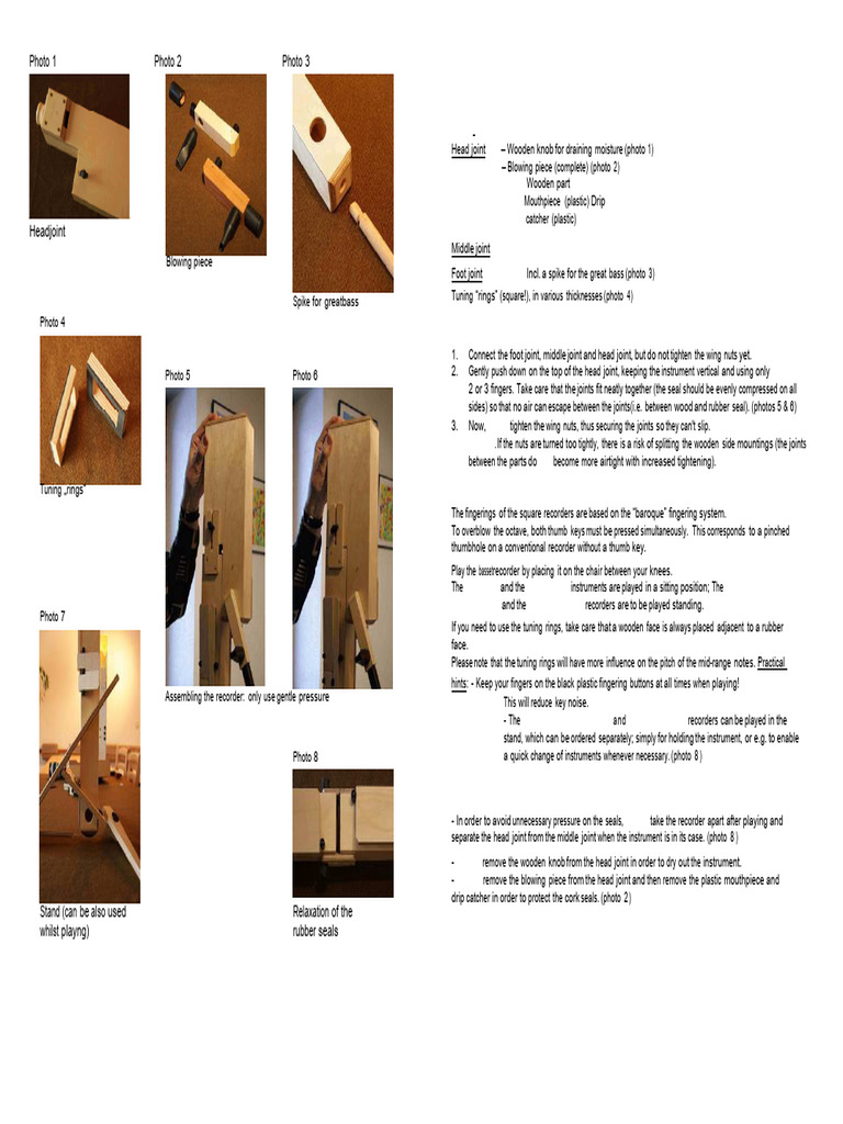 Square Recorder Assembly and Care Guide | PDF | Recorder (Musical ...