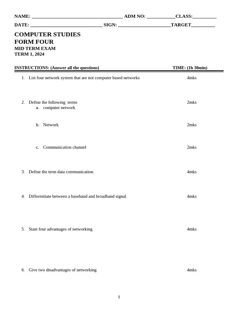 COMPUTER F4 EXAM | PDF