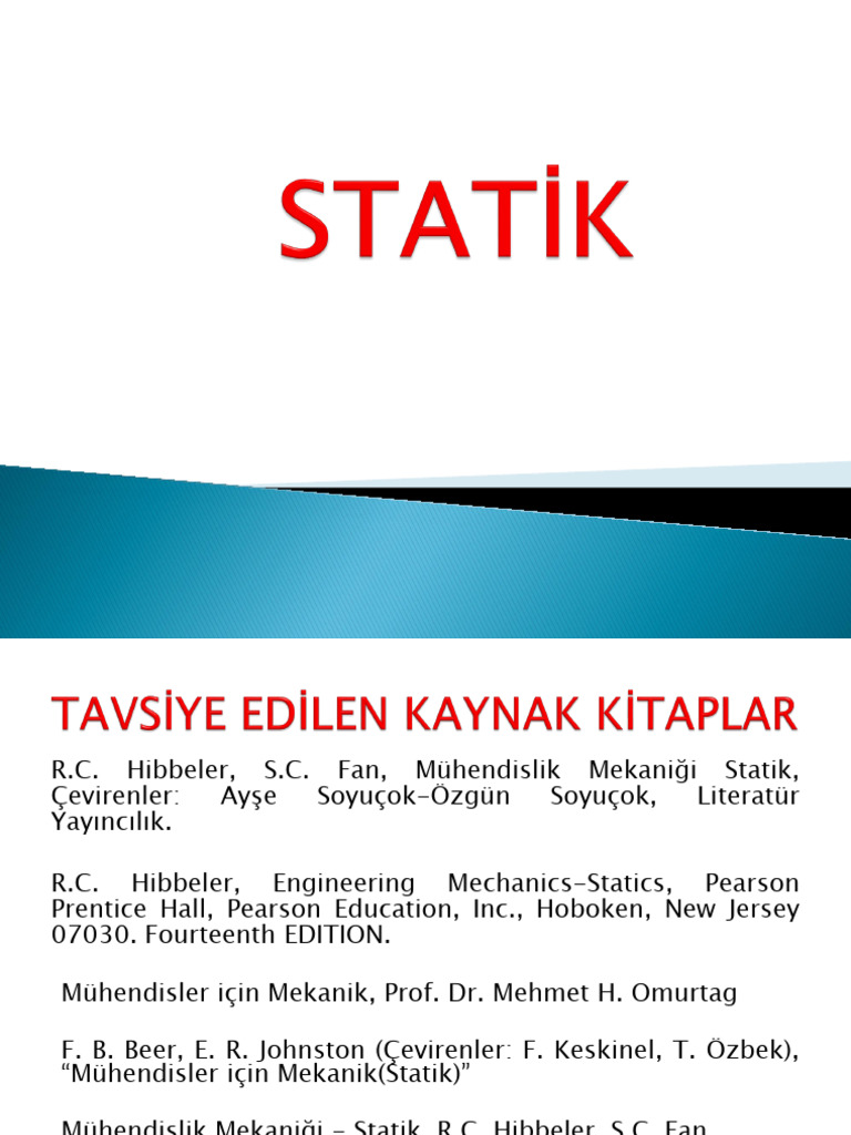 1 Hafta Statik 1 | PDF