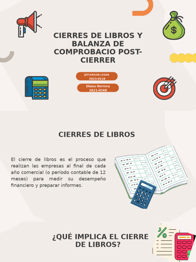 Cierres de Libros y Balanza de Comprobacio Post-Cierrer | PDF | Contabilidad | Corporaciones