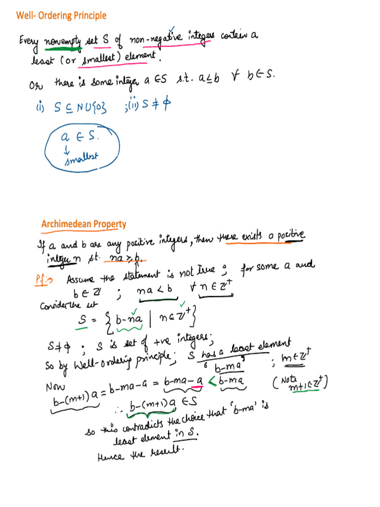 Lecture 1 - Well - Ordering Principle | PDF