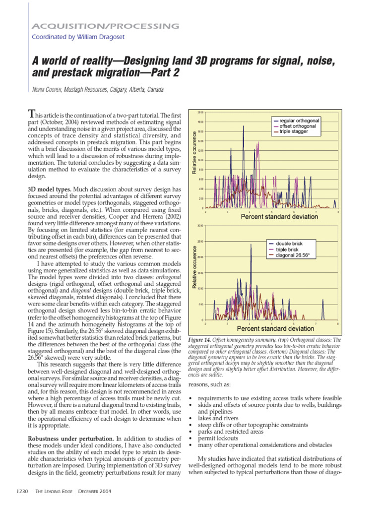 A World of Reality-Designing Land 3D Programs For Signal, Noise, and Prestack Migration-Part 2 ...