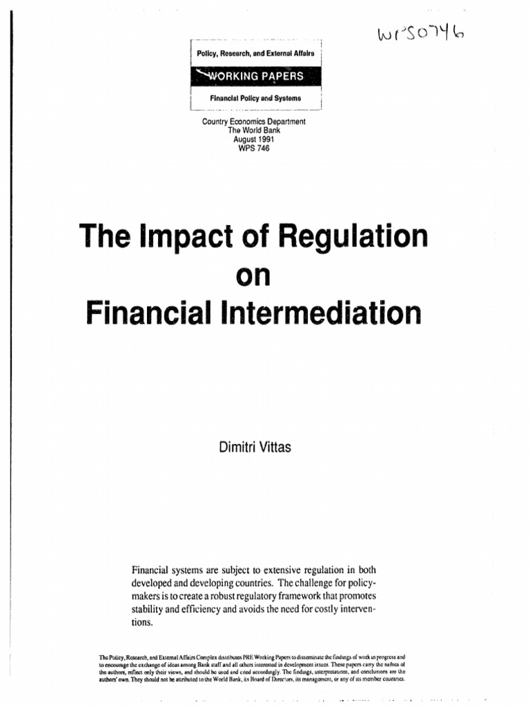 The Impact of Regulation On Financial Intermediation | PDF | Banks ...