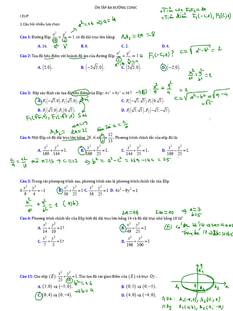 ÔN TẬP ELIP NHÓM 3 (BUỔI 1) | PDF