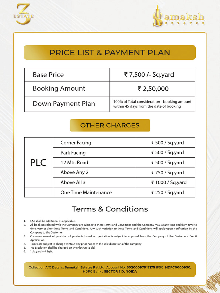 Estate 3 Price List | PDF