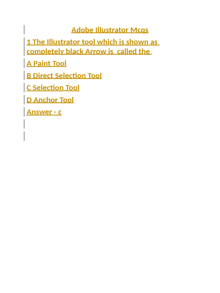 Adobe Illustrator Mcqs Question & Answer | PDF