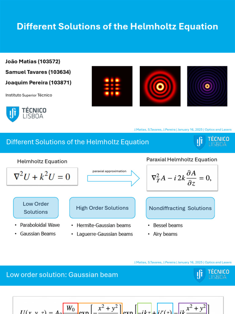 Helmholtz Equation Solutions in Optics | PDF | Applied And ...