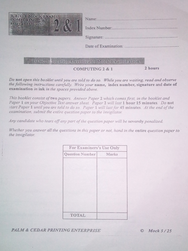 TRS Mock 5 Computing | PDF