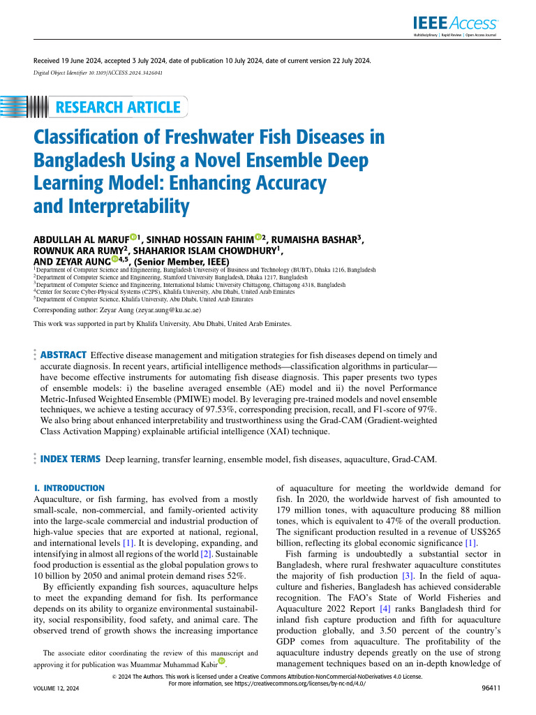 Classification of Freshwater Fish Diseases in Bangladesh Using A Novel Ensemble Deep Learning ...