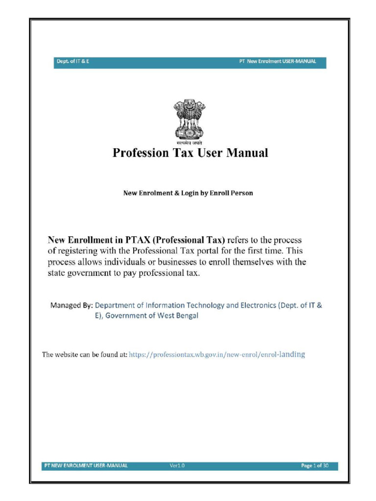 West Bengal P.tax Manual1 | PDF