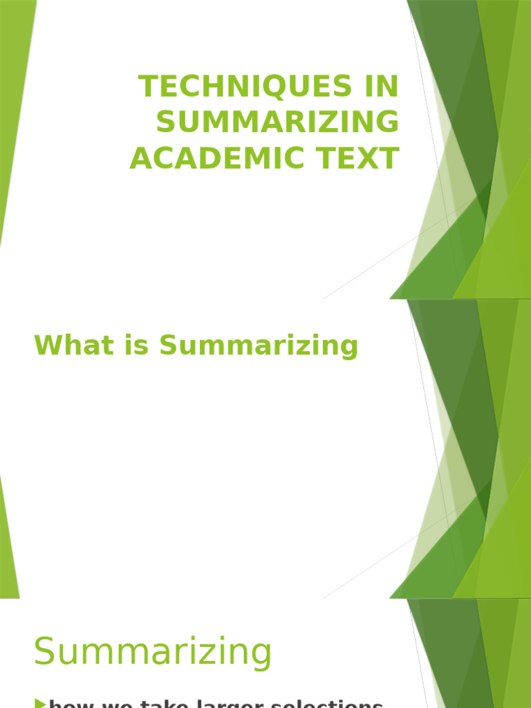 Techniques in Summarizing Academic Text (2) | PDF