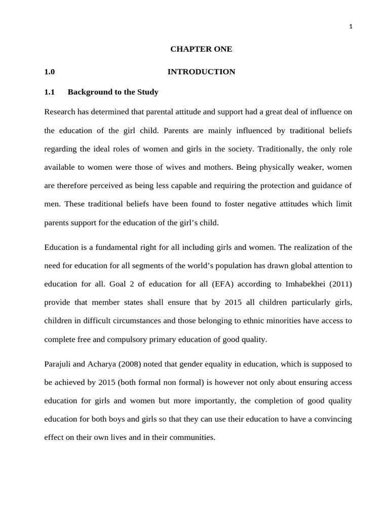 Chapter One Project Nwabueze Chinasa Imsu | PDF | Schools | Secondary Education