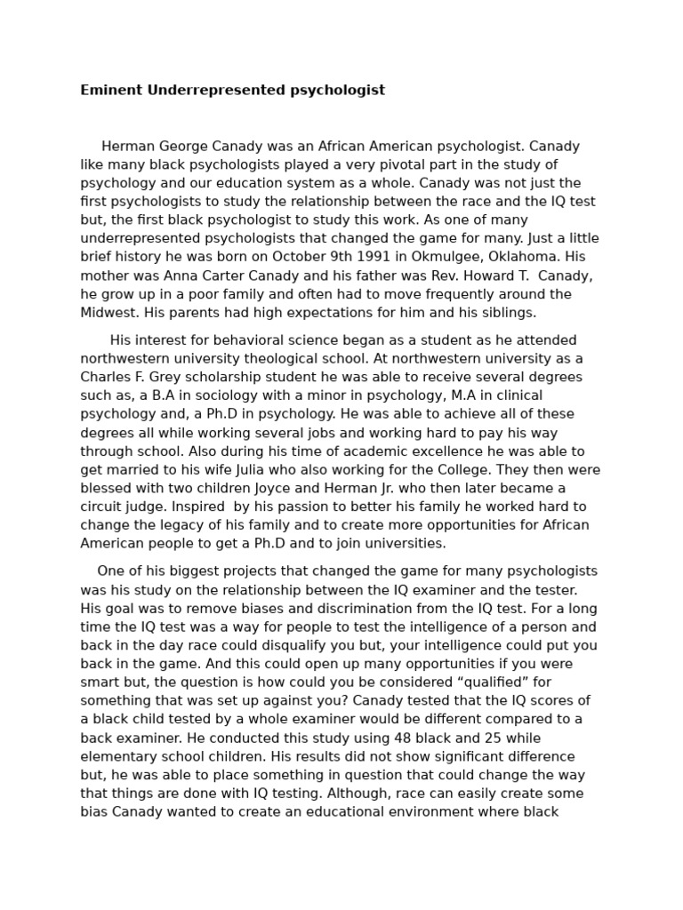 Herman George Canady | PDF | Cognition | Liberal Arts Education