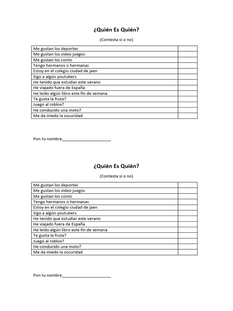 Quién Es Quién | PDF