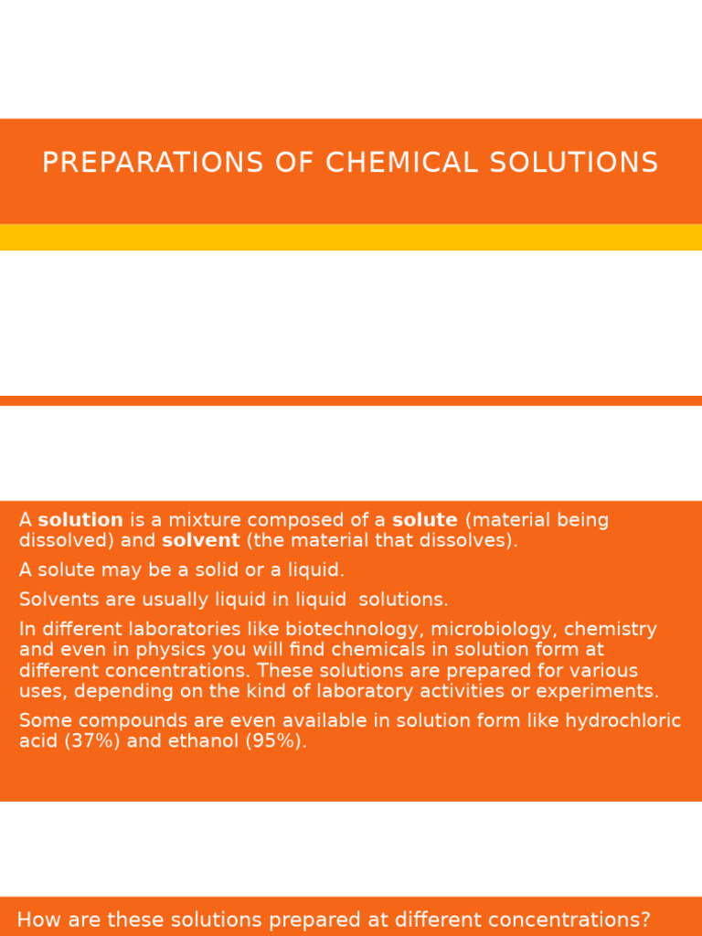 Preparations of Chemical Solutions Q4 Research 1 | PDF | Sodium ...