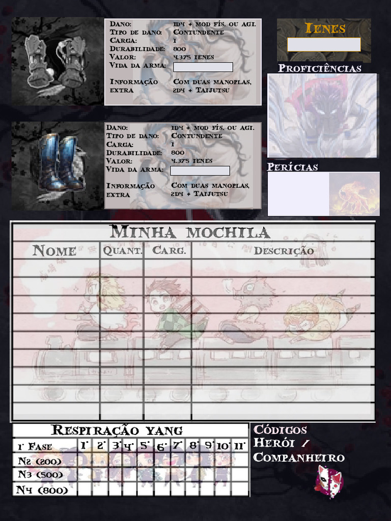 Ficha Thiago Arma_1 | PDF