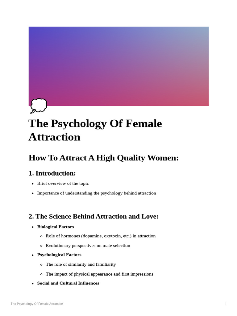 Understanding Female Attraction Psychology | PDF | Self Esteem ...