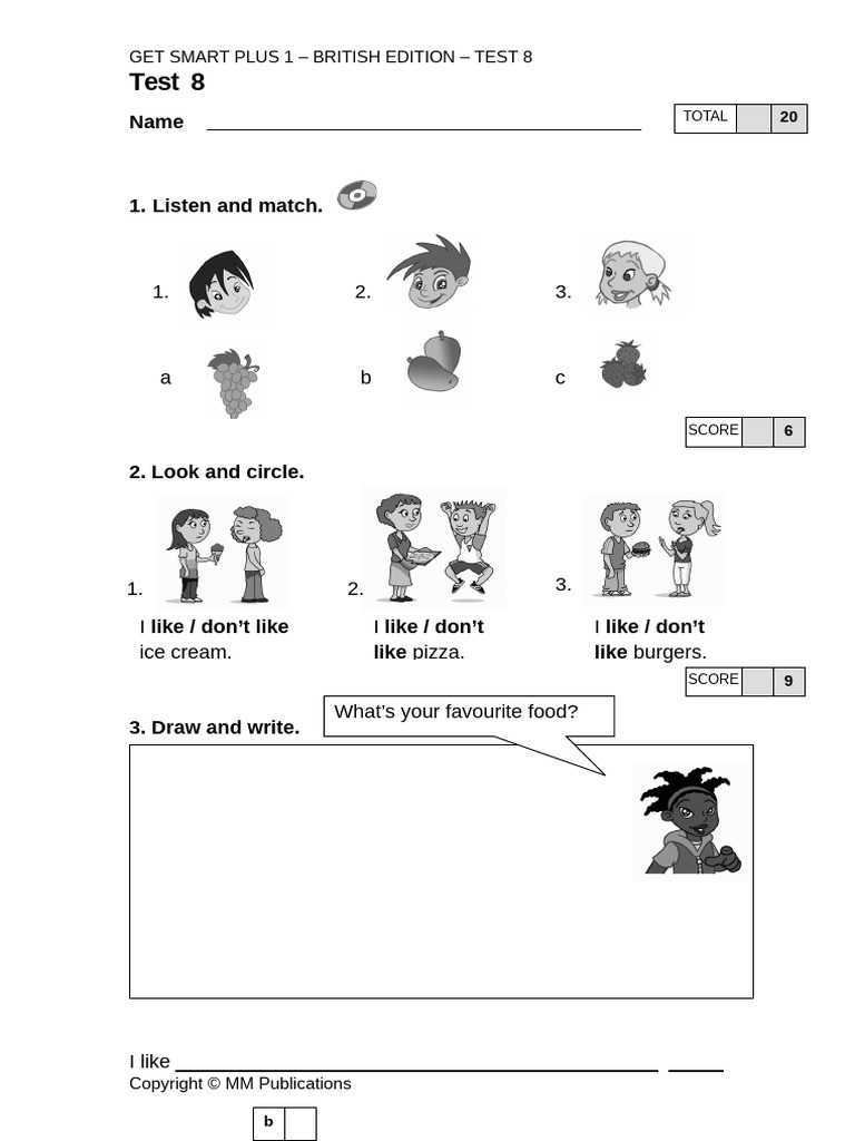 Get Smart - Plus - 1 - Brit - Test 8 | PDF