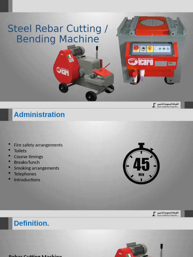 Rebar Cutting and Bending Machine Safety | PDF | Personal Protective ...