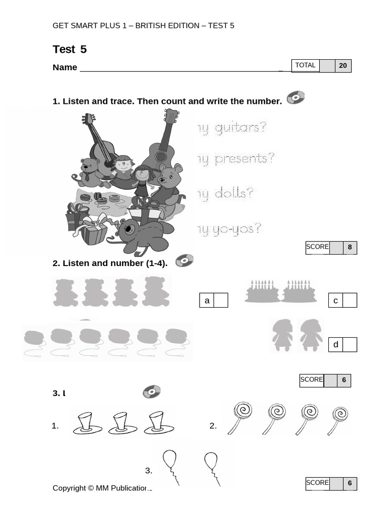 Get Smart - Plus - 1 - Brit - Test 5 | PDF