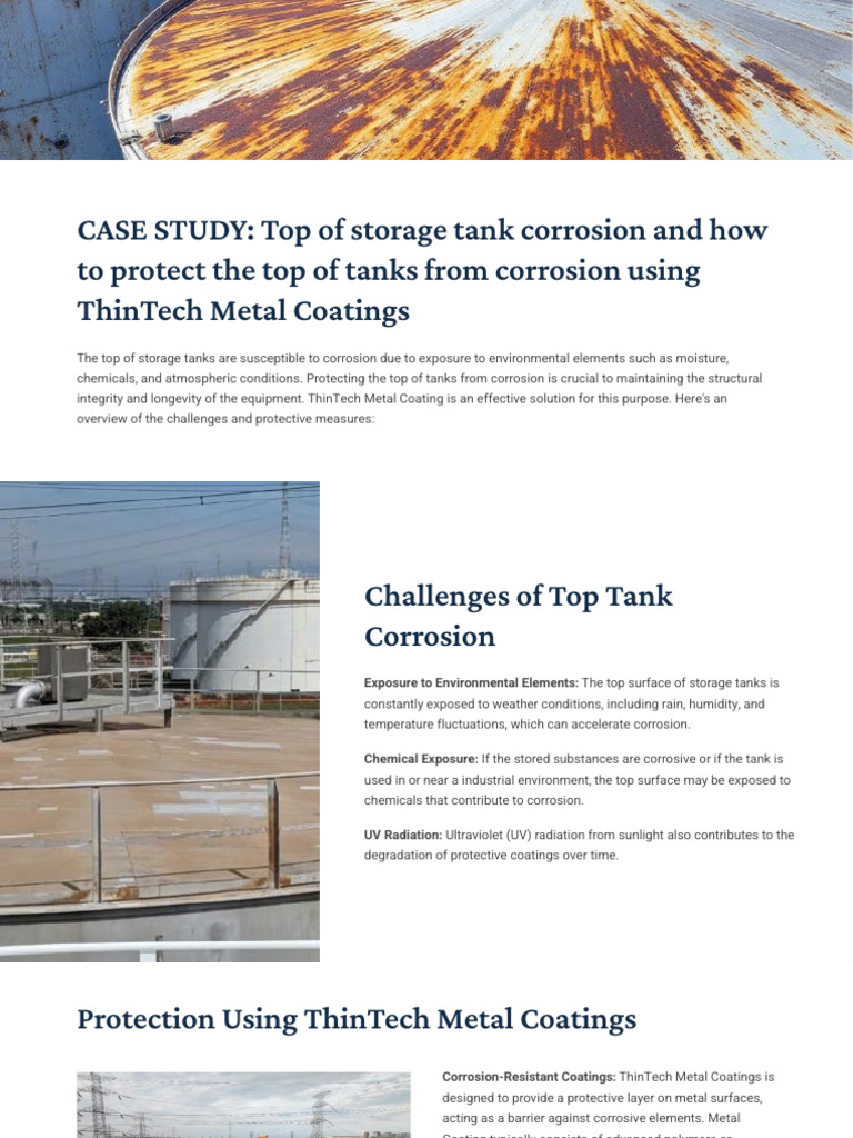 CASE STUDY Top of Storage Tank Corrosion and How To Protect The Top of ...