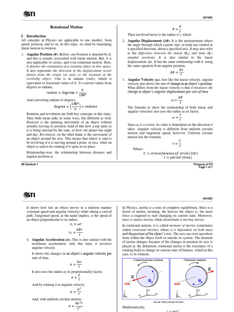 P6 | PDF | Rotation Around A Fixed Axis | Force