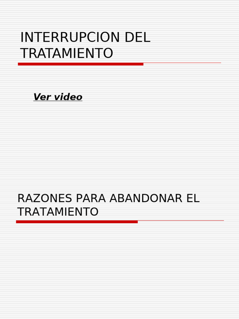 Interrupcion Del Tratamiento | PDF