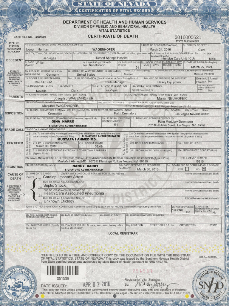 Death Certificate | PDF