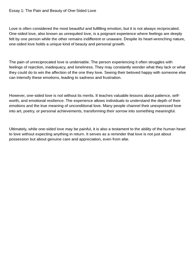 Essay 1 The Pain and Beauty of One-Sided Love - 20250402 - 191843 ...