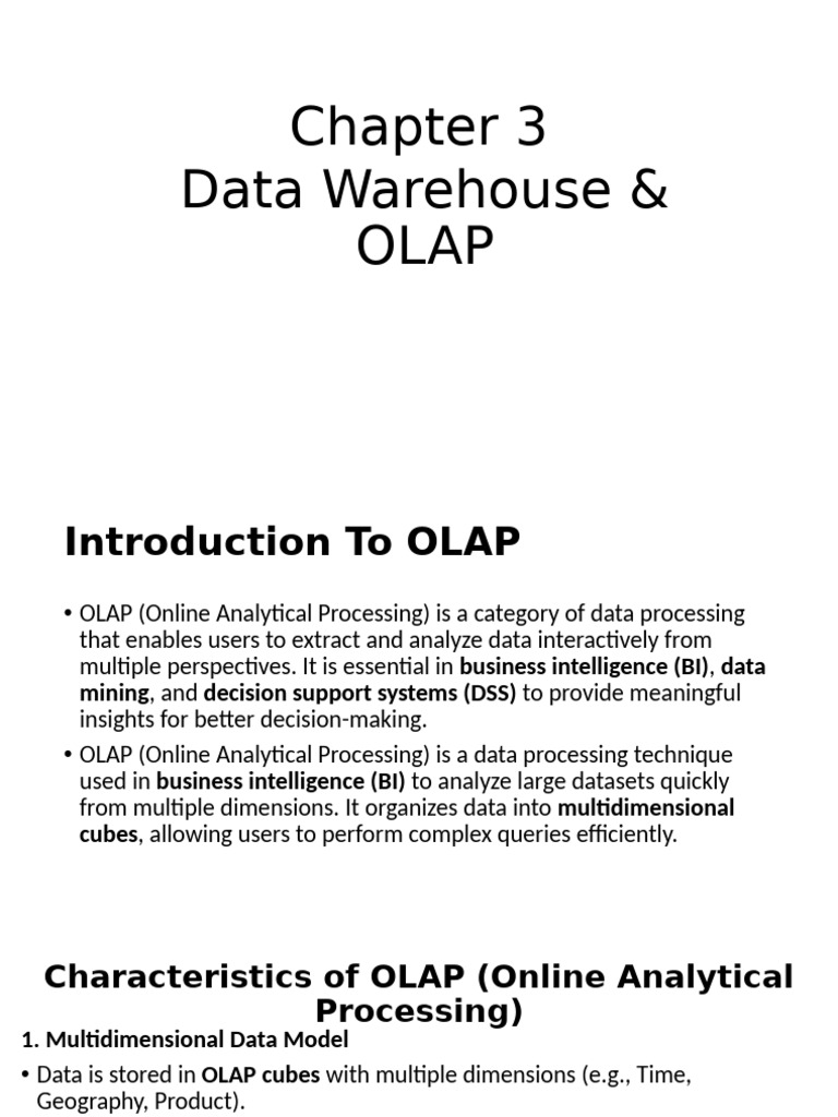 Chapter 3 Data Warehouse & OLAP | PDF | Data Warehouse | Data Management