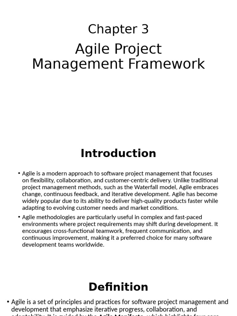 Chapter 3 Agile Project Management Framework | PDF | Agile Software Development | Scrum ...