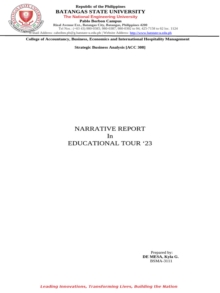 Narrative Report in SBA | PDF