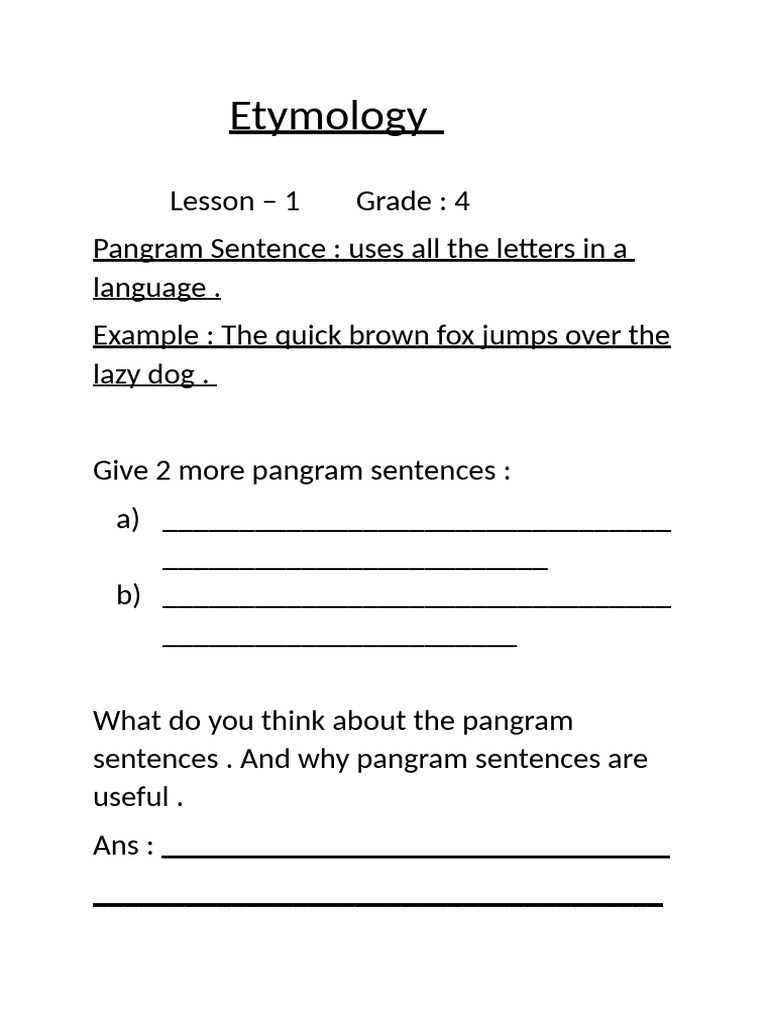 Etymology Document | PDF