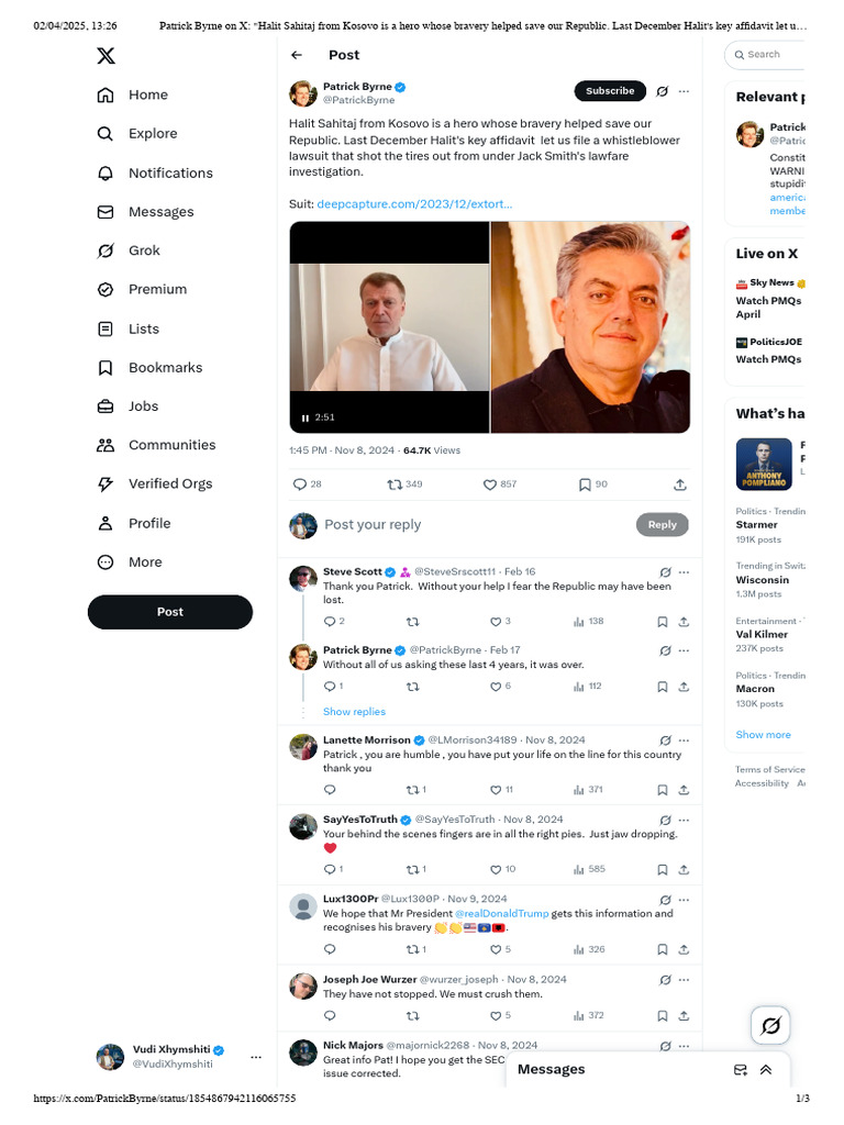 Patrick Byrne's Tribute to Halit Sahitaj | PDF