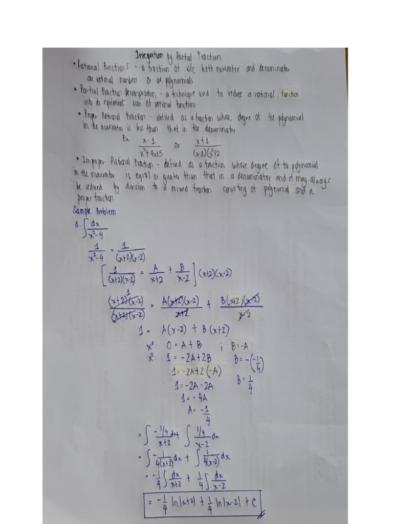Integration by Partial Fraction | PDF