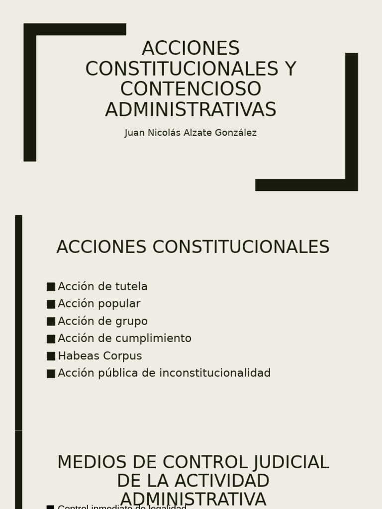 Acciones Constitucionales y Contencioso Administrativas - UGCA | PDF | Ley administrativa ...