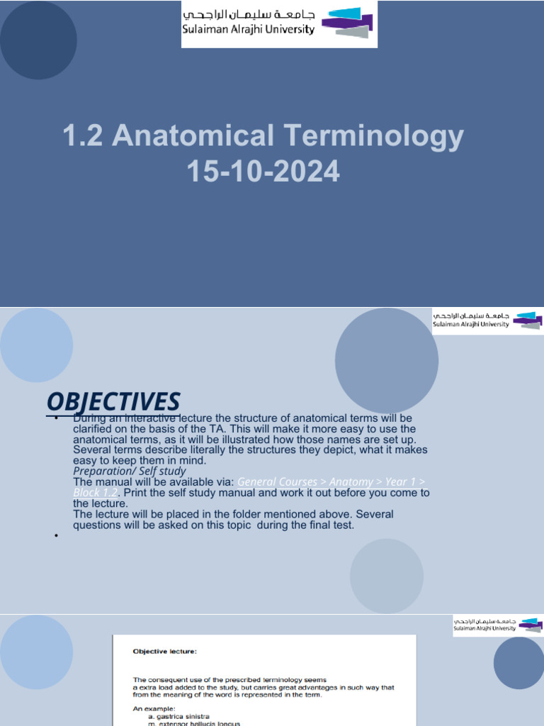 1.2 Anatomical Terminology | PDF