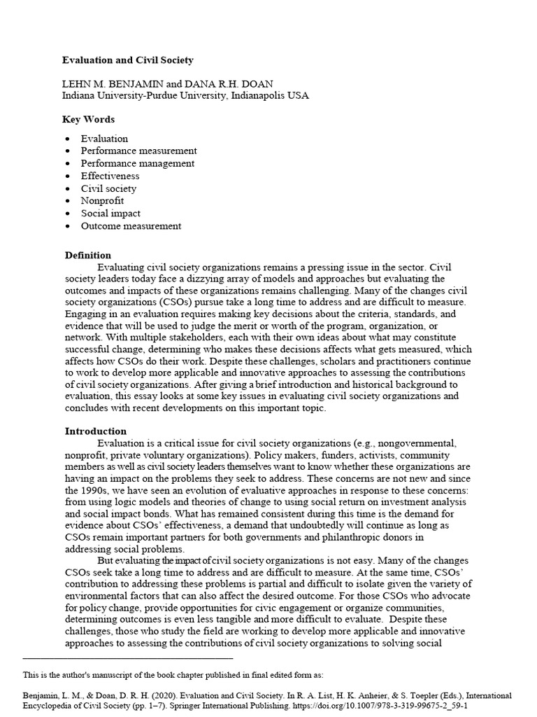 Benjamin2021Evaluation AAM | PDF | Evaluation | Methodology