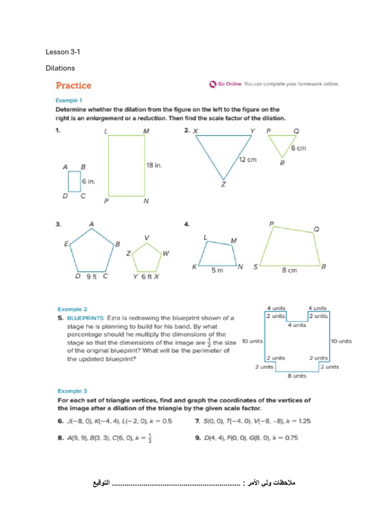 Lesson 3-1 Dilations | PDF
