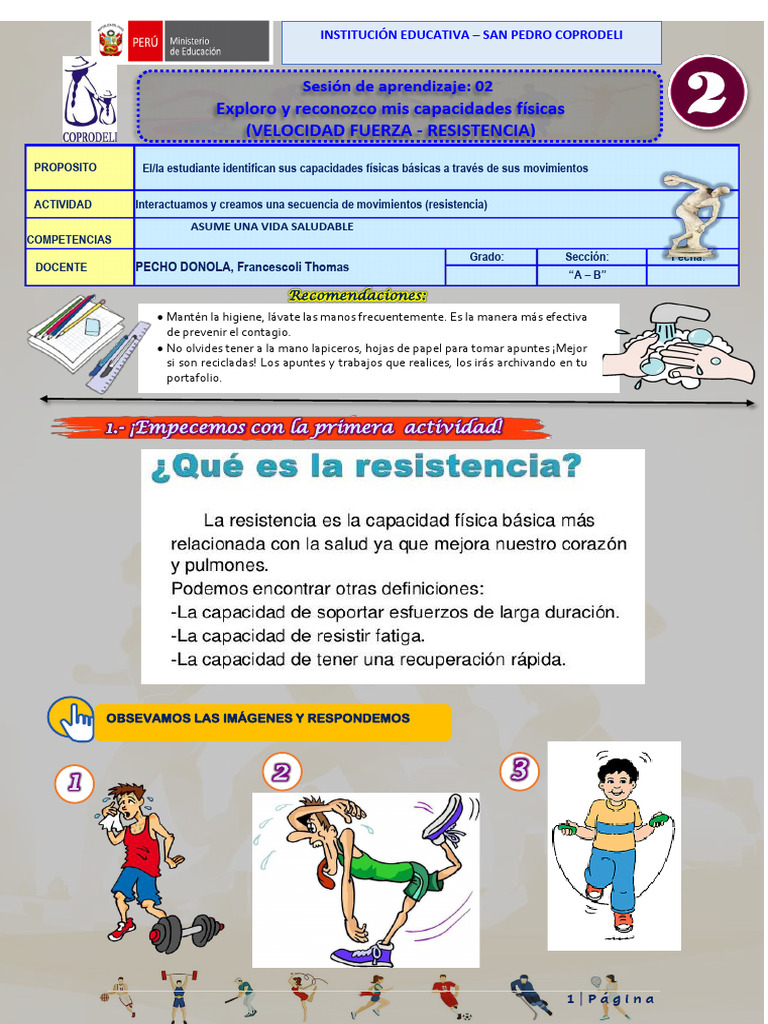 Ed. Física - EXP 01-ACTV 02-3-4-5º SEC | PDF | Aprendizaje