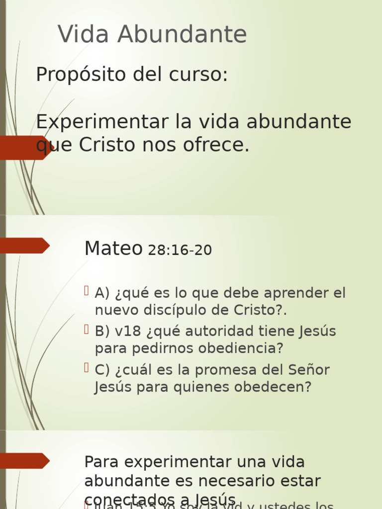 introducción a la Vida Abundante 3 | PDF