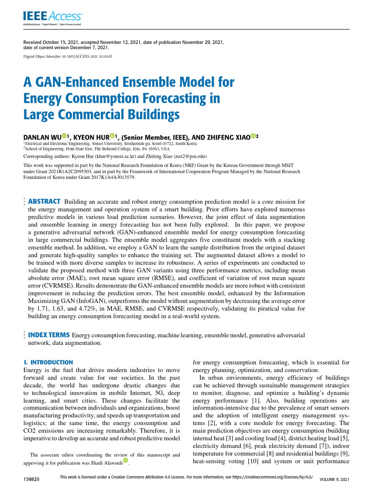 A GAN-Enhanced Ensemble Model For Energy Consumption Forecasting in Large Commercial Buildings ...