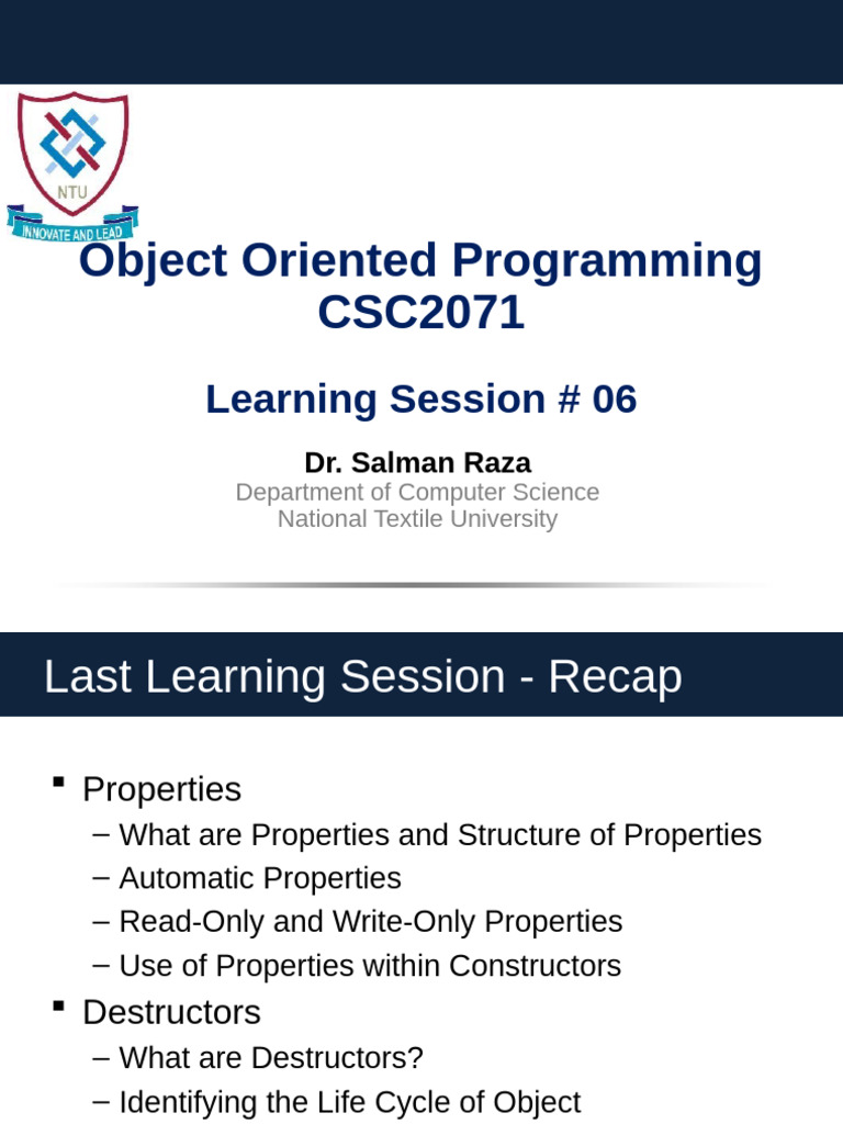 COC2071 - Session 06 (A) (Static Fields, Methods, Constructors, & Classes) | PDF | Method ...
